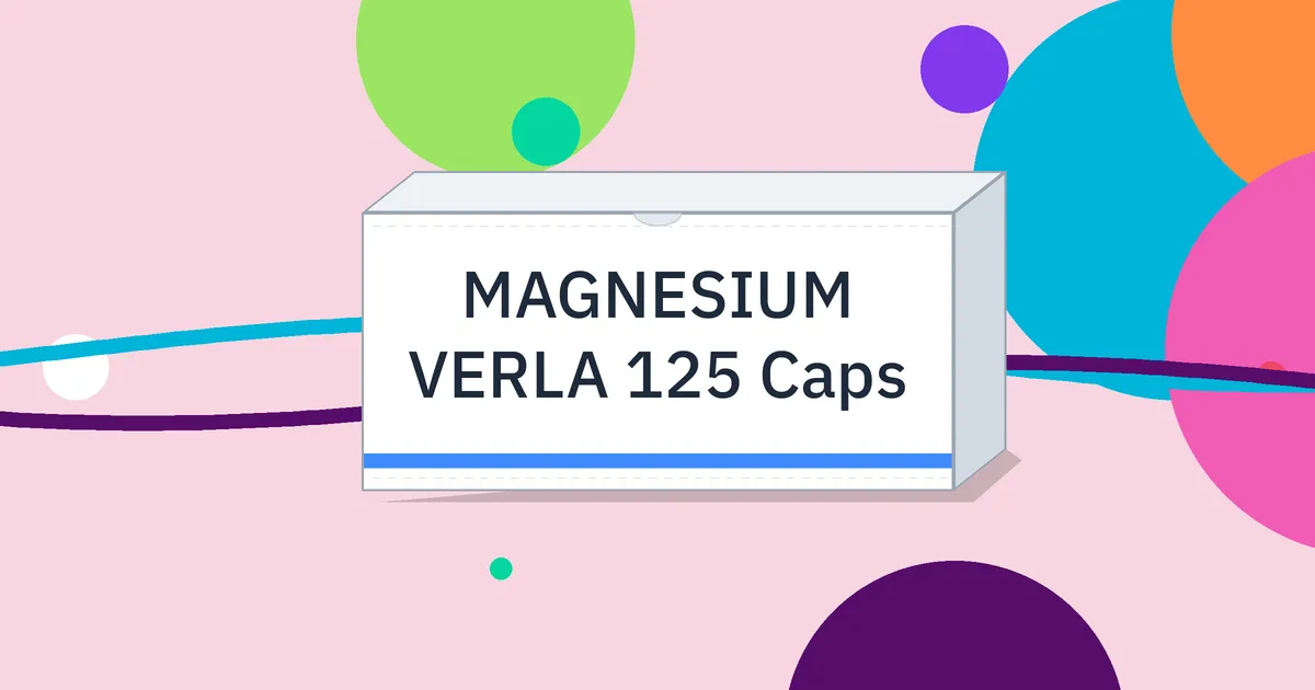 Symbolbild: Packung mit der Aufschrift MAGNESIUM VERLA 125 Caps (PZN 20520813) – Verfügbarkeit und Bezug in Apotheken in Frankfurt am Main