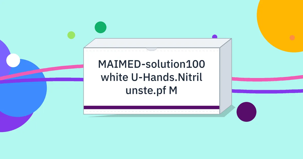 Symbolbild: Packung mit der Aufschrift MAIMED-solution100 white U-Hands.Nitril unste.pf M (PZN 11864040) – Verfügbarkeit und Bezug in Apotheken in Frankfurt am Main