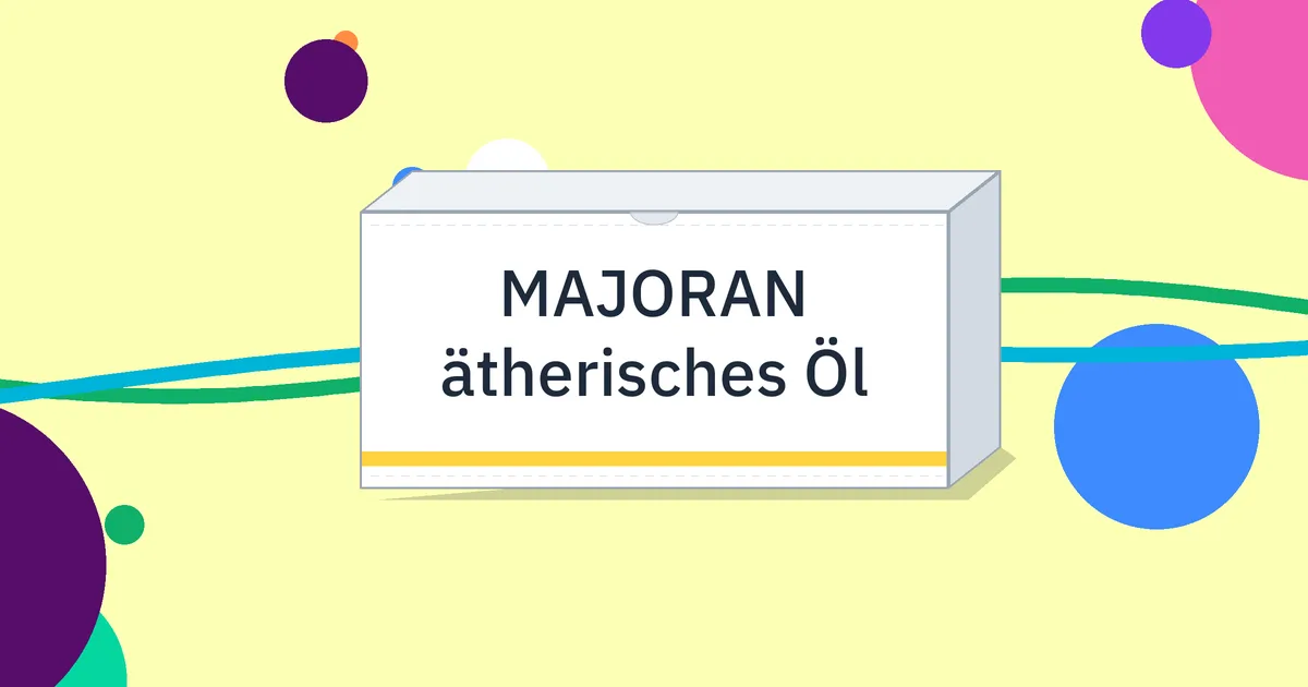 Symbolbild: Packung mit der Aufschrift MAJORAN ätherisches Öl (PZN 01388070) – Verfügbarkeit und Bezug in Apotheken in Frankfurt am Main