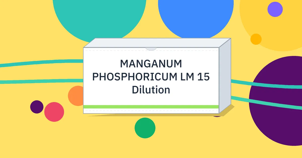 Symbolbild: Packung mit der Aufschrift MANGANUM PHOSPHORICUM LM 15 Dilution (PZN 12945591) – Verfügbarkeit und Bezug in Apotheken in Frankfurt am Main