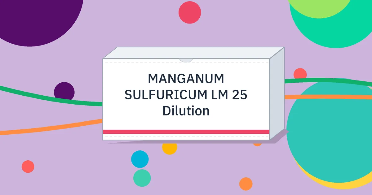 Symbolbild: Packung mit der Aufschrift MANGANUM SULFURICUM LM 25 Dilution (PZN 12946188) – Verfügbarkeit und Bezug in Apotheken in Frankfurt am Main