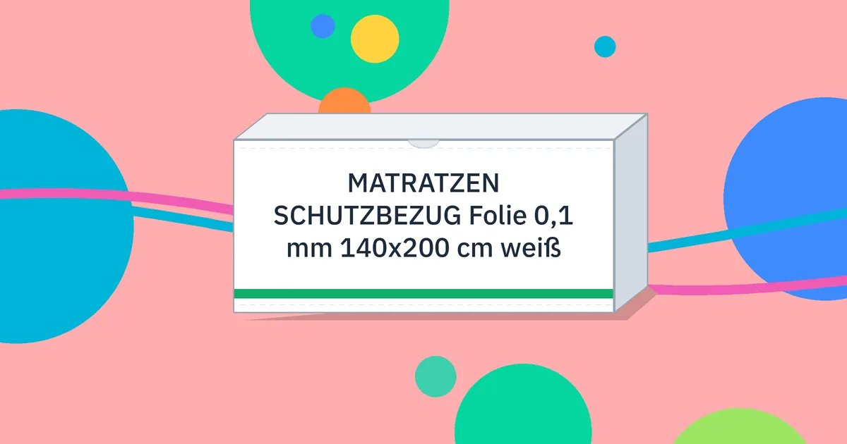 Symbolbild: Packung mit der Aufschrift MATRATZEN SCHUTZBEZUG Folie 0,1 mm 140x200 cm weiß (PZN 06433929) – Verfügbarkeit und Bezug in Apotheken in Frankfurt am Main