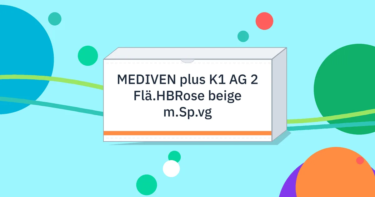 Symbolbild: Packung mit der Aufschrift MEDIVEN plus K1 AG 2 Flä.HBRose beige m.Sp.vg (PZN 15912646) – Verfügbarkeit und Bezug in Apotheken in Frankfurt am Main