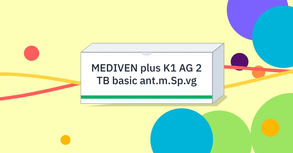 Symbolbild: Packung mit der Aufschrift MEDIVEN plus K1 AG 2 TB basic ant.m.Sp.vg (PZN 15056992) – Verfügbarkeit und Bezug in Apotheken in Frankfurt am Main
