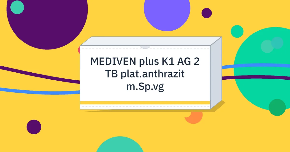 Symbolbild: Packung mit der Aufschrift MEDIVEN plus K1 AG 2 TB plat.anthrazit m.Sp.vg (PZN 15059648) – Verfügbarkeit und Bezug in Apotheken in Frankfurt am Main
