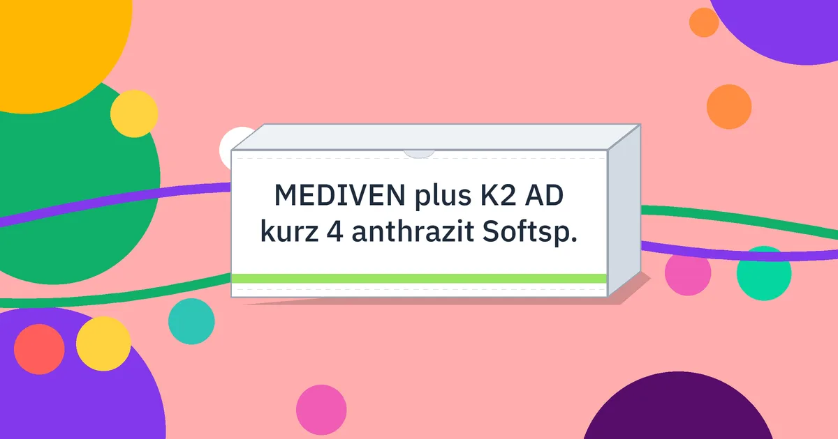 Symbolbild: Packung mit der Aufschrift MEDIVEN plus K2 AD kurz 4 anthrazit Softsp. (PZN 15096709) – Verfügbarkeit und Bezug in Apotheken in Frankfurt am Main