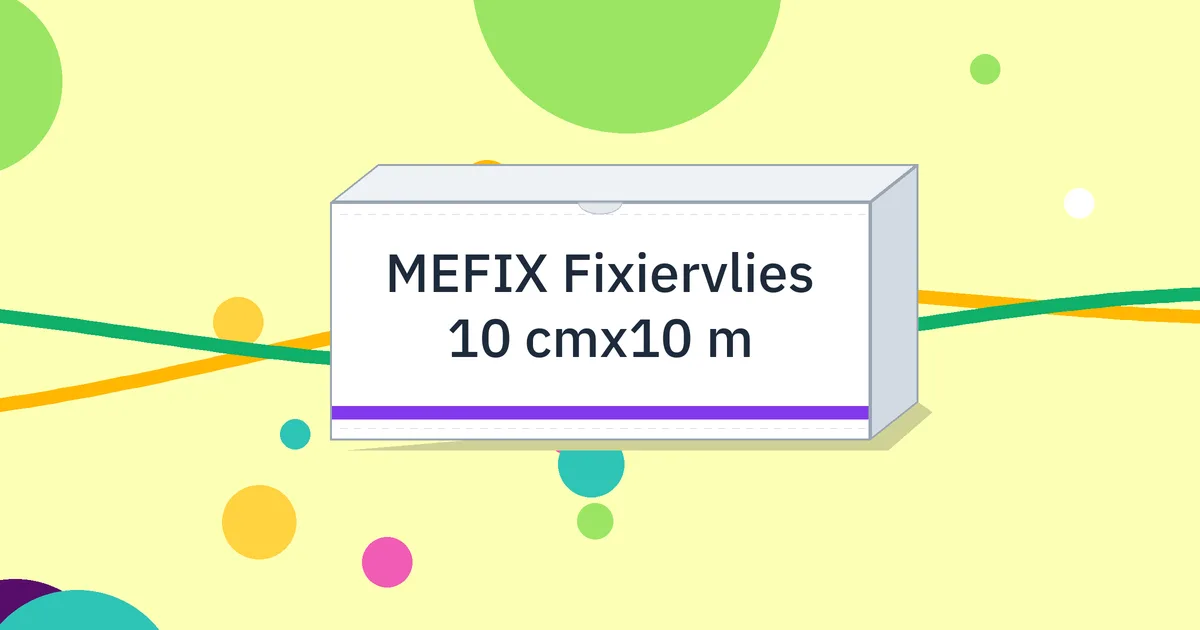 Symbolbild: Packung mit der Aufschrift MEFIX Fixiervlies 10 cmx10 m (PZN 15403784) – Verfügbarkeit und Bezug in Apotheken in Frankfurt am Main
