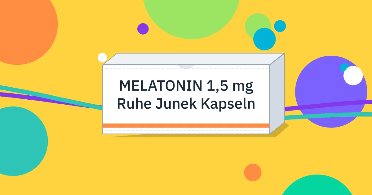 Symbolbild: Packung mit der Aufschrift MELATONIN 1,5 mg Ruhe Junek Kapseln (PZN 17900044) – Verfügbarkeit und Bezug in Apotheken in Frankfurt am Main