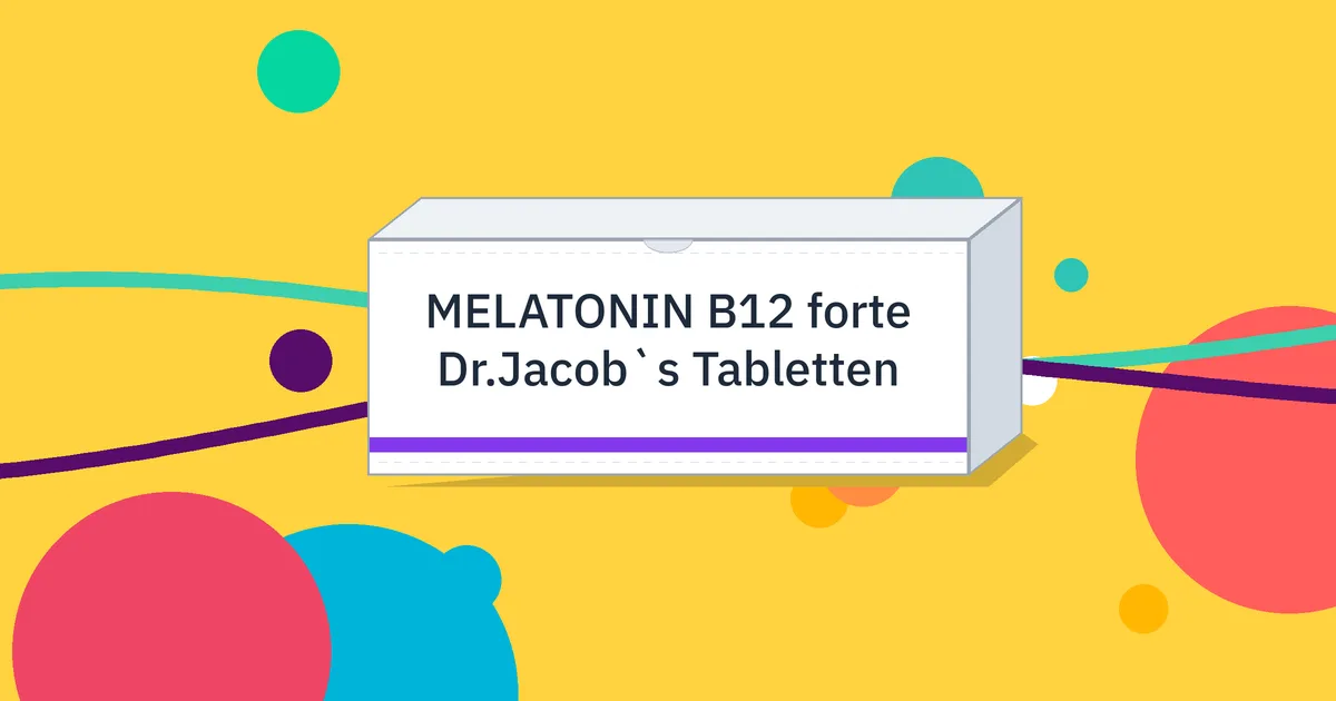 Symbolbild: Packung mit der Aufschrift MELATONIN B12 forte Dr.Jacob`s Tabletten (PZN 16801506) – Verfügbarkeit und Bezug in Apotheken in Frankfurt am Main