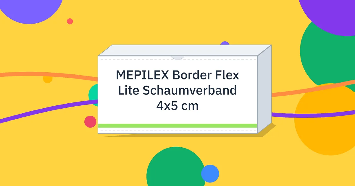 Symbolbild: Packung mit der Aufschrift MEPILEX Border Flex Lite Schaumverband 4x5 cm (PZN 18719275) – Verfügbarkeit und Bezug in Apotheken in Frankfurt am Main