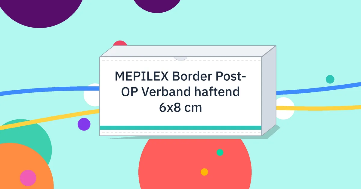 Symbolbild: Packung mit der Aufschrift MEPILEX Border Post-OP Verband haftend 6x8 cm (PZN 19401552) – Verfügbarkeit und Bezug in Apotheken in Frankfurt am Main