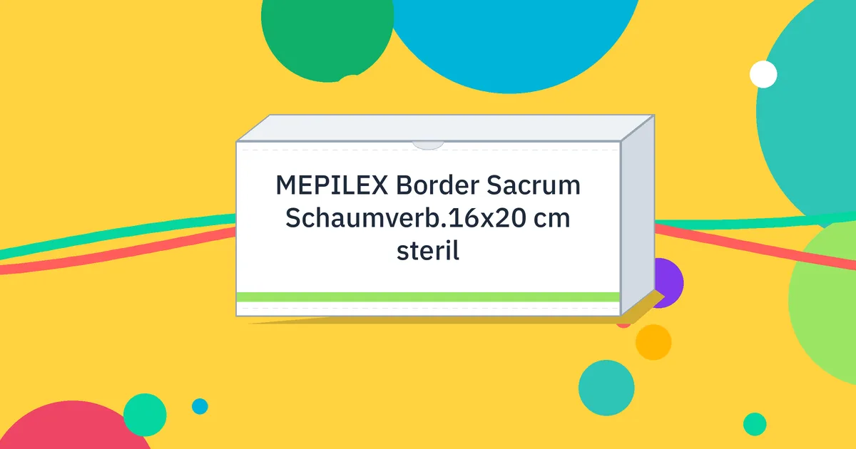 Symbolbild: Packung mit der Aufschrift MEPILEX Border Sacrum Schaumverb.16x20 cm steril (PZN 17274397) – Verfügbarkeit und Bezug in Apotheken in Frankfurt am Main