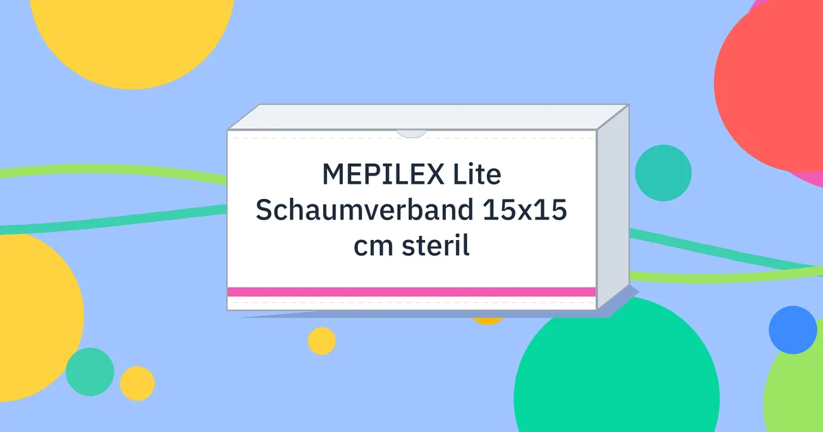 Symbolbild: Packung mit der Aufschrift MEPILEX Lite Schaumverband 15x15 cm steril (PZN 09680901) – Verfügbarkeit und Bezug in Apotheken in Frankfurt am Main