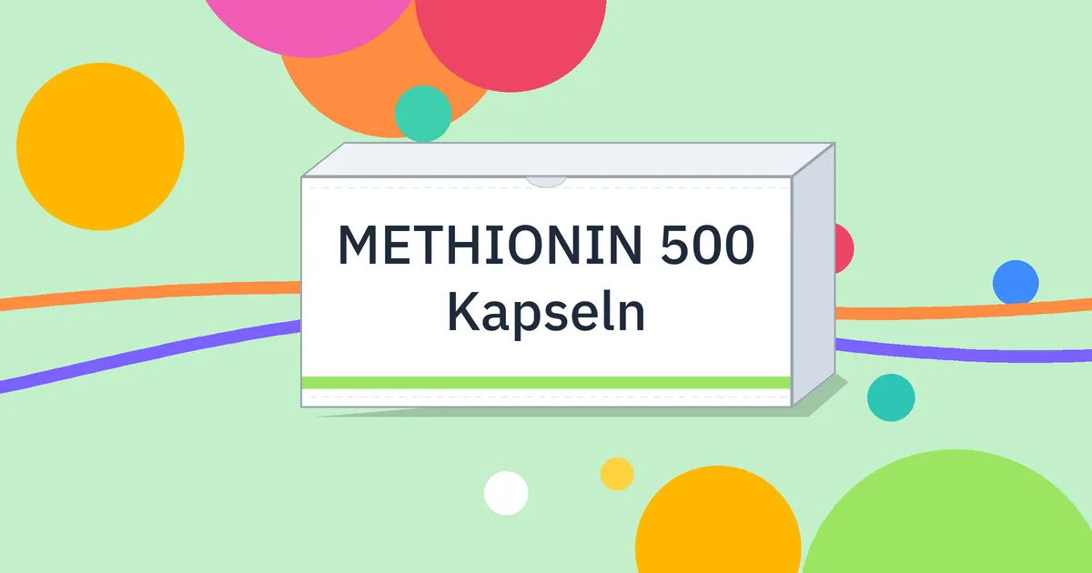 Symbolbild: Packung mit der Aufschrift METHIONIN 500 Kapseln (PZN 02259423) – Verfügbarkeit und Bezug in Apotheken in Frankfurt am Main