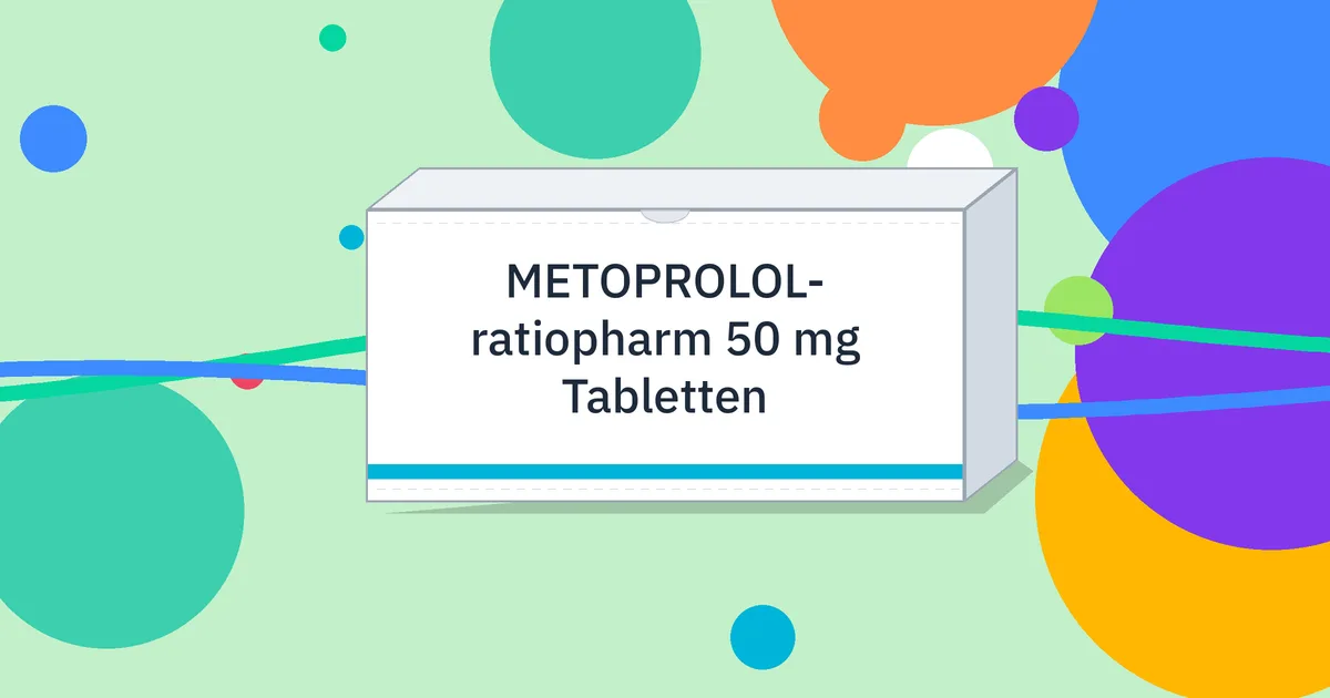 Symbolbild: Packung mit der Aufschrift METOPROLOL-ratiopharm 50 mg Tabletten (PZN 03953479) – Verfügbarkeit und Bezug in Apotheken in Frankfurt am Main