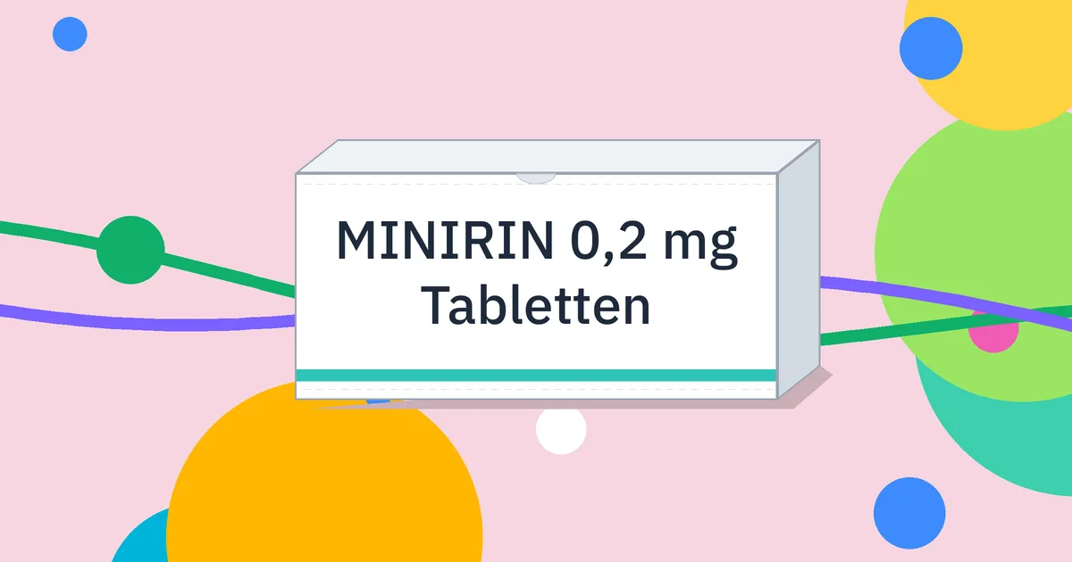 Symbolbild: Packung mit der Aufschrift MINIRIN 0,2 mg Tabletten (PZN 03912670) – Verfügbarkeit und Bezug in Apotheken in Frankfurt am Main