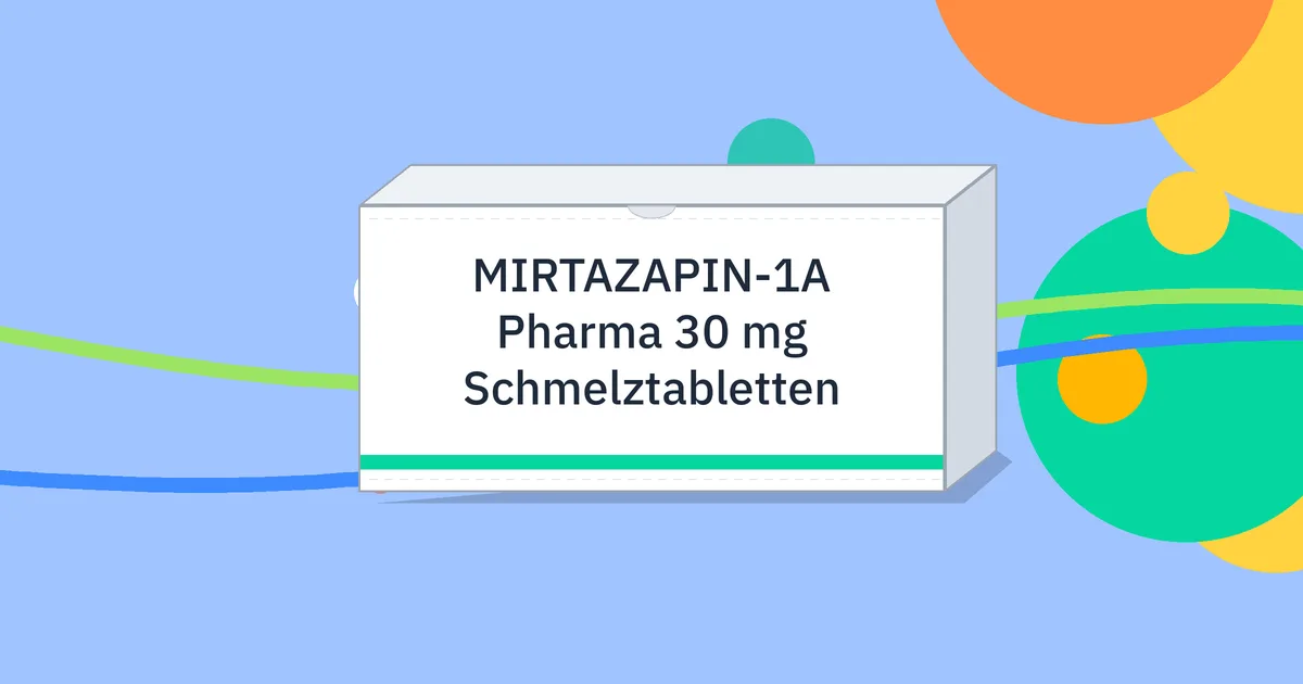 Symbolbild: Packung mit der Aufschrift MIRTAZAPIN-1A Pharma 30 mg Schmelztabletten (PZN 06320912) – Verfügbarkeit und Bezug in Apotheken in Frankfurt am Main