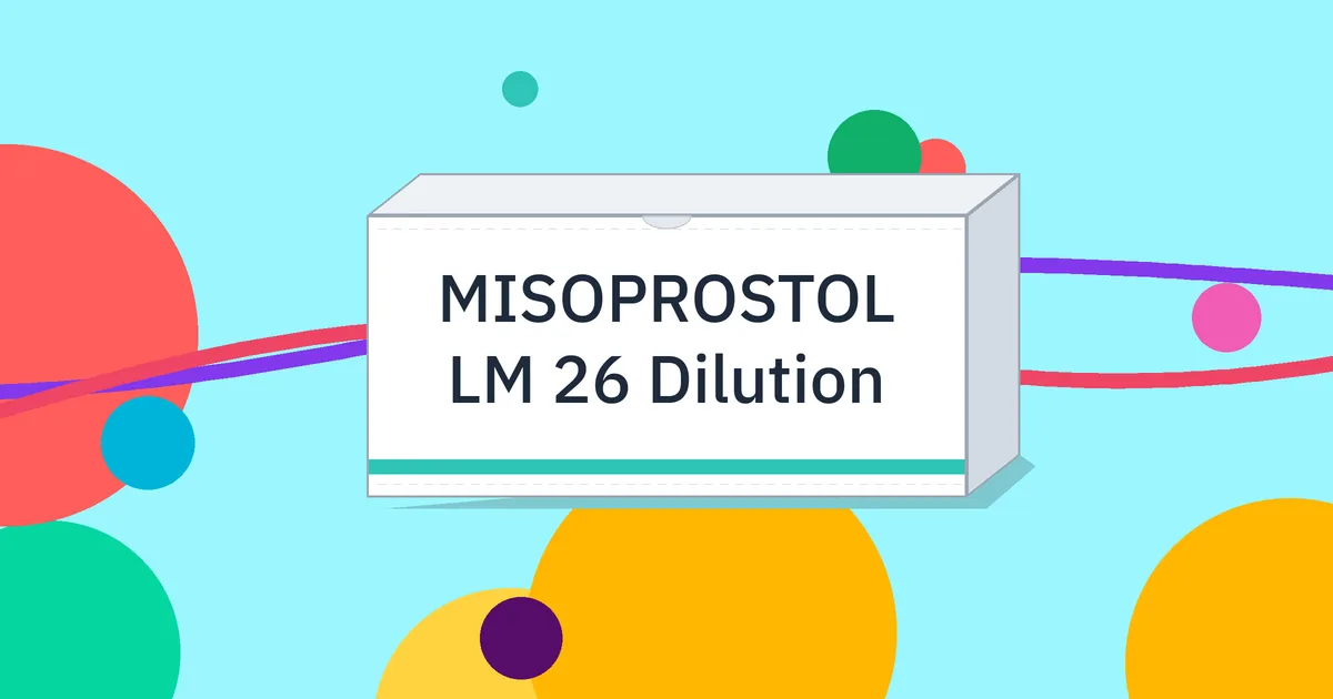 Symbolbild: Packung mit der Aufschrift MISOPROSTOL LM 26 Dilution (PZN 12956815) – Verfügbarkeit und Bezug in Apotheken in Frankfurt am Main