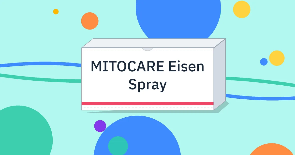 Symbolbild: Packung mit der Aufschrift MITOCARE Eisen Spray (PZN 19742750) – Verfügbarkeit und Bezug in Apotheken in Frankfurt am Main