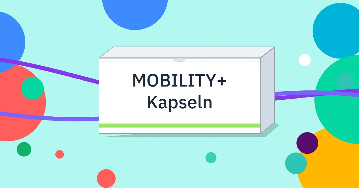 Symbolbild: Packung mit der Aufschrift MOBILITY+ Kapseln (PZN 20193538) – Verfügbarkeit und Bezug in Apotheken in Frankfurt am Main