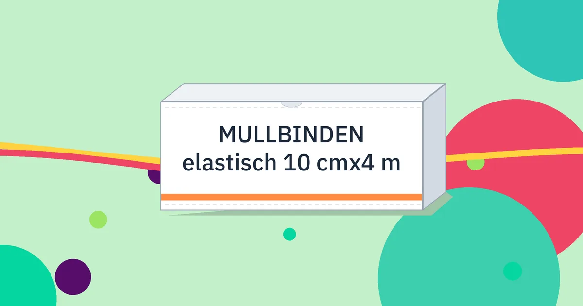 Symbolbild: Packung mit der Aufschrift MULLBINDEN elastisch 10 cmx4 m (PZN 00557056) – Verfügbarkeit und Bezug in Apotheken in Frankfurt am Main