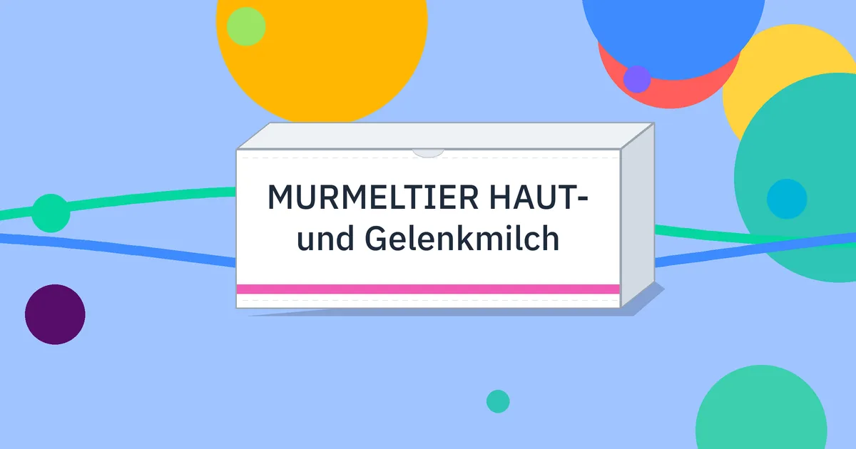 Symbolbild: Packung mit der Aufschrift MURMELTIER HAUT- und Gelenkmilch (PZN 02082930) – Verfügbarkeit und Bezug in Apotheken in Frankfurt am Main