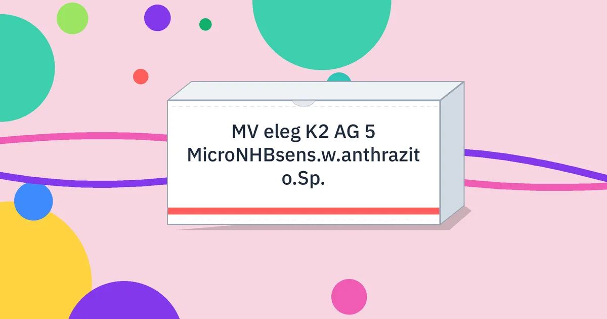 Symbolbild: Packung mit der Aufschrift MV eleg K2 AG 5 MicroNHBsens.w.anthrazit o.Sp. (PZN 16071812) – Verfügbarkeit und Bezug in Apotheken in Frankfurt am Main