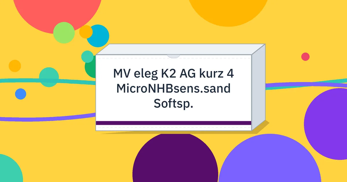 Symbolbild: Packung mit der Aufschrift MV eleg K2 AG kurz 4 MicroNHBsens.sand Softsp. (PZN 18927163) – Verfügbarkeit und Bezug in Apotheken in Frankfurt am Main
