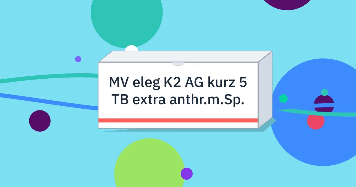 Symbolbild: Packung mit der Aufschrift MV eleg K2 AG kurz 5 TB extra anthr.m.Sp. (PZN 09878543) – Verfügbarkeit und Bezug in Apotheken in Frankfurt am Main