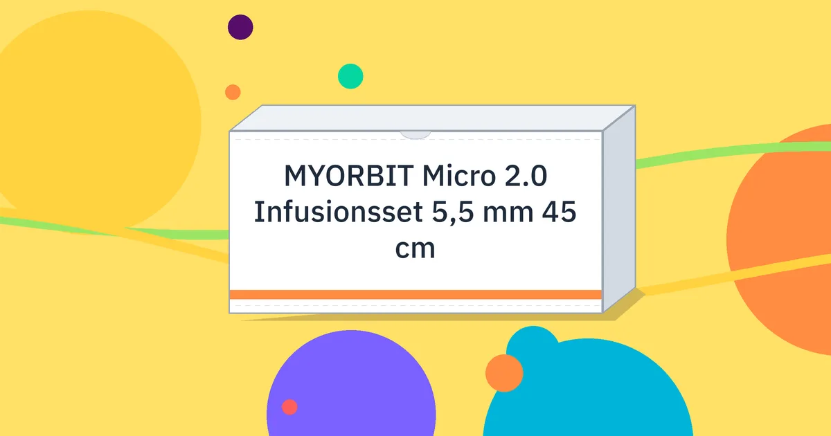 Symbolbild: Packung mit der Aufschrift MYORBIT Micro 2.0 Infusionsset 5,5 mm 45 cm (PZN 20294713) – Verfügbarkeit und Bezug in Apotheken in Frankfurt am Main