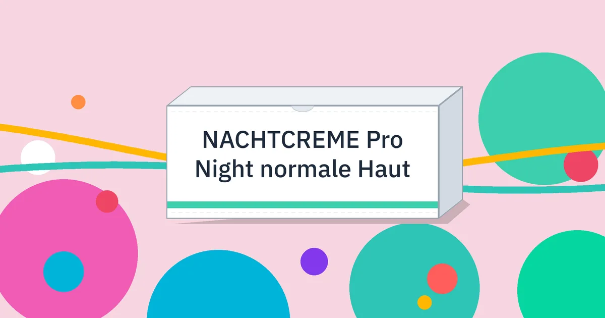 Symbolbild: Packung mit der Aufschrift NACHTCREME Pro Night normale Haut (PZN 11348806) – Verfügbarkeit und Bezug in Apotheken in Frankfurt am Main