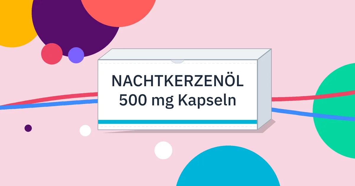 Symbolbild: Packung mit der Aufschrift NACHTKERZENÖL 500 mg Kapseln (PZN 08459123) – Verfügbarkeit und Bezug in Apotheken in Frankfurt am Main