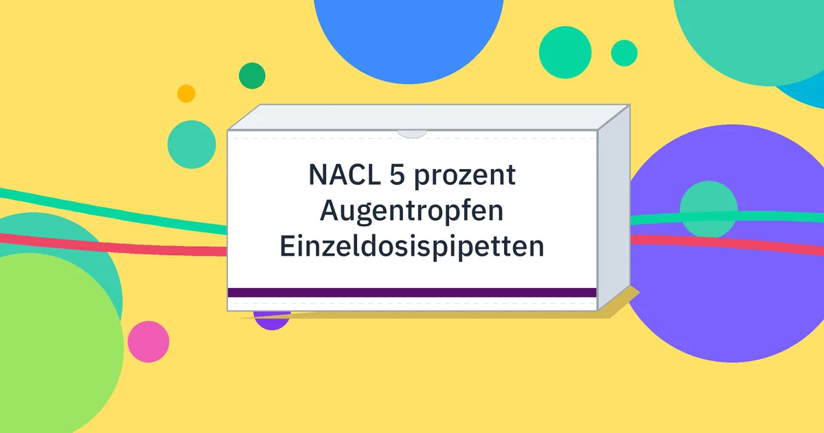 Symbolbild: Packung mit der Aufschrift NACL 5 prozent Augentropfen Einzeldosispipetten (PZN 18671462) – Verfügbarkeit und Bezug in Apotheken in Frankfurt am Main