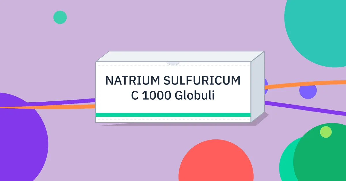 Symbolbild: Packung mit der Aufschrift NATRIUM SULFURICUM C 1000 Globuli (PZN 07175458) – Verfügbarkeit und Bezug in Apotheken in Frankfurt am Main