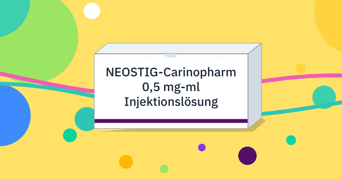 Symbolbild: Packung mit der Aufschrift NEOSTIG-Carinopharm 0,5 mg-ml Injektionslösung (PZN 14132076) – Verfügbarkeit und Bezug in Apotheken in Frankfurt am Main