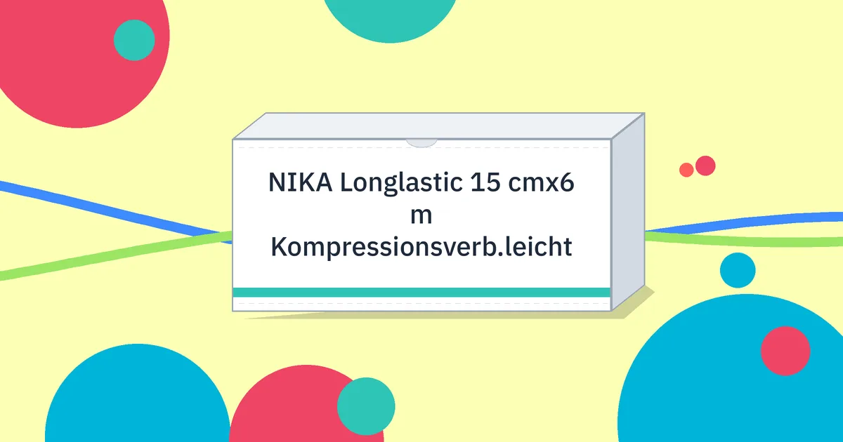 Symbolbild: Packung mit der Aufschrift NIKA Longlastic 15 cmx6 m Kompressionsverb.leicht (PZN 20520641) – Verfügbarkeit und Bezug in Apotheken in Frankfurt am Main