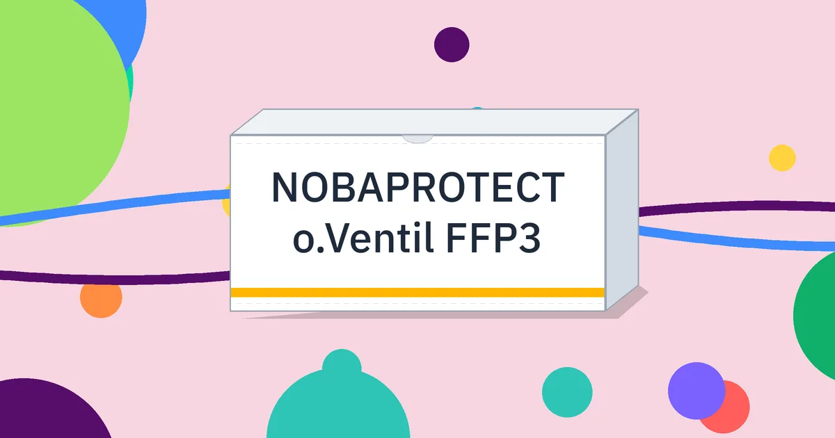 Symbolbild: Packung mit der Aufschrift NOBAPROTECT o.Ventil FFP3 (PZN 06722533) – Verfügbarkeit und Bezug in Apotheken in Frankfurt am Main