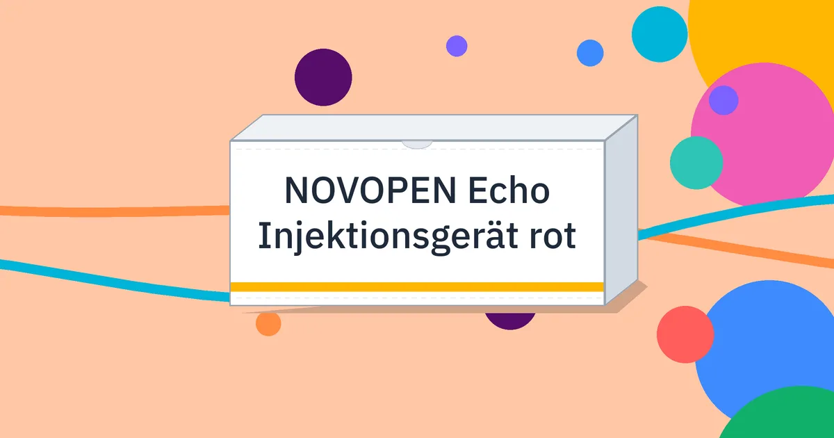 Symbolbild: Packung mit der Aufschrift NOVOPEN Echo Injektionsgerät rot (PZN 13426321) – Verfügbarkeit und Bezug in Apotheken in Frankfurt am Main
