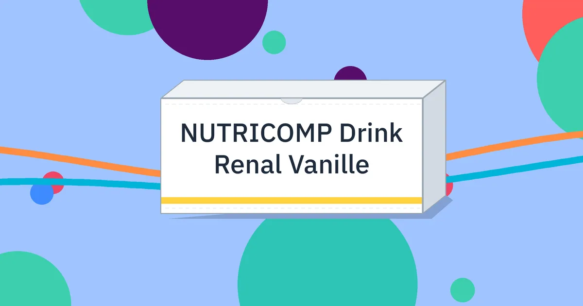 Symbolbild: Packung mit der Aufschrift NUTRICOMP Drink Renal Vanille (PZN 11128648) – Verfügbarkeit und Bezug in Apotheken in Frankfurt am Main