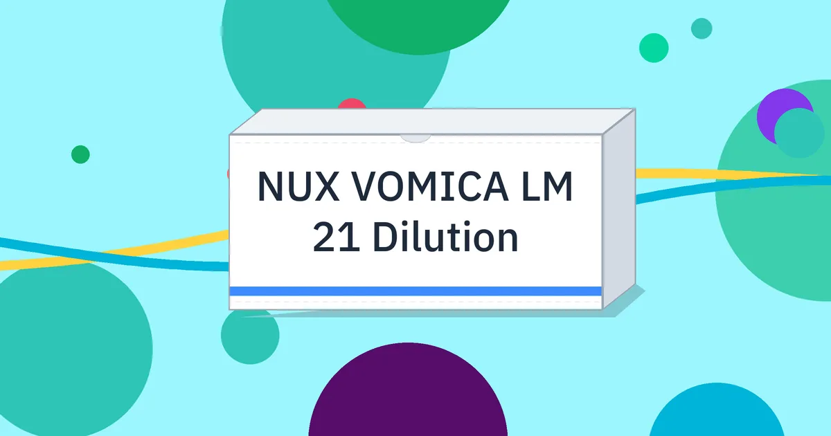 Symbolbild: Packung mit der Aufschrift NUX VOMICA LM 21 Dilution (PZN 12970494) – Verfügbarkeit und Bezug in Apotheken in Frankfurt am Main