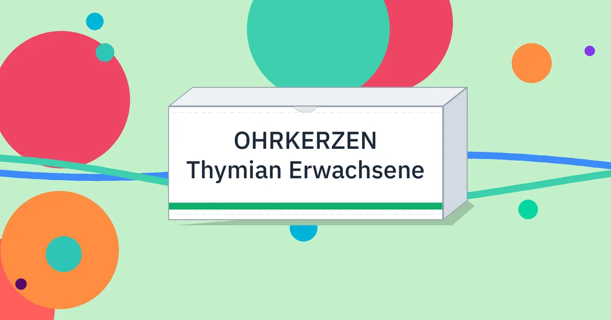 Symbolbild: Packung mit der Aufschrift OHRKERZEN Thymian Erwachsene (PZN 07773834) – Verfügbarkeit und Bezug in Apotheken in Frankfurt am Main