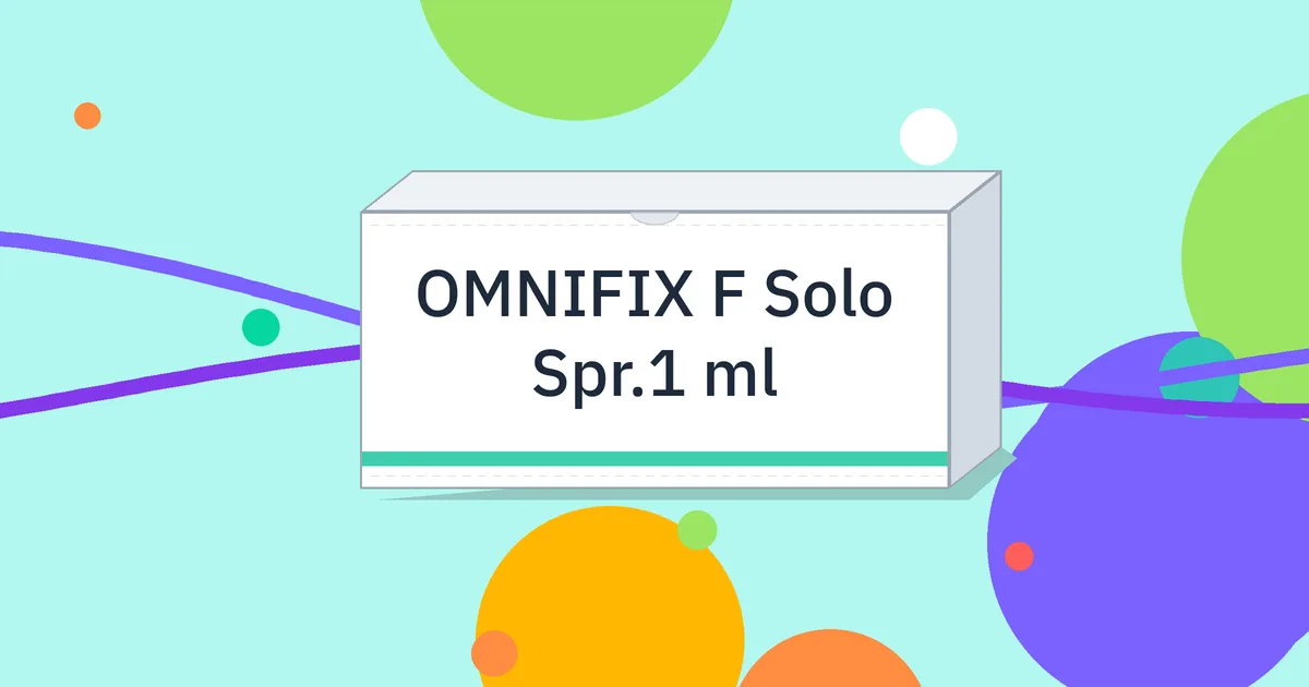 Symbolbild: Packung mit der Aufschrift OMNIFIX F Solo Spr.1 ml (PZN 00569881) – Verfügbarkeit und Bezug in Apotheken in Frankfurt am Main
