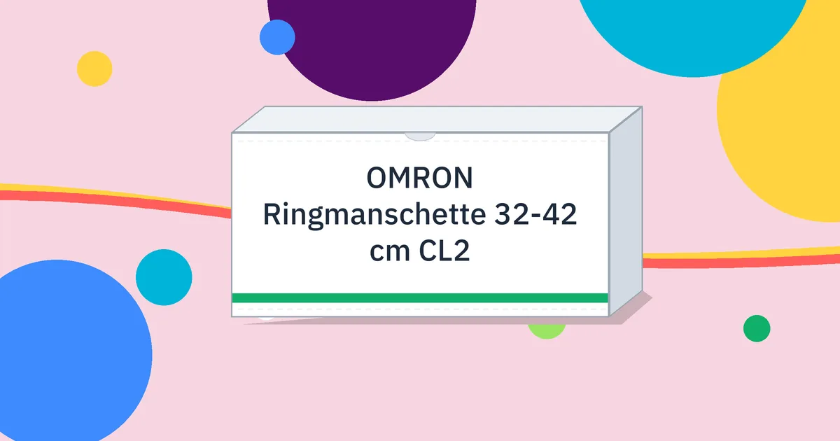Symbolbild: Packung mit der Aufschrift OMRON Ringmanschette 32-42 cm CL2 (PZN 05519698) – Verfügbarkeit und Bezug in Apotheken in Frankfurt am Main