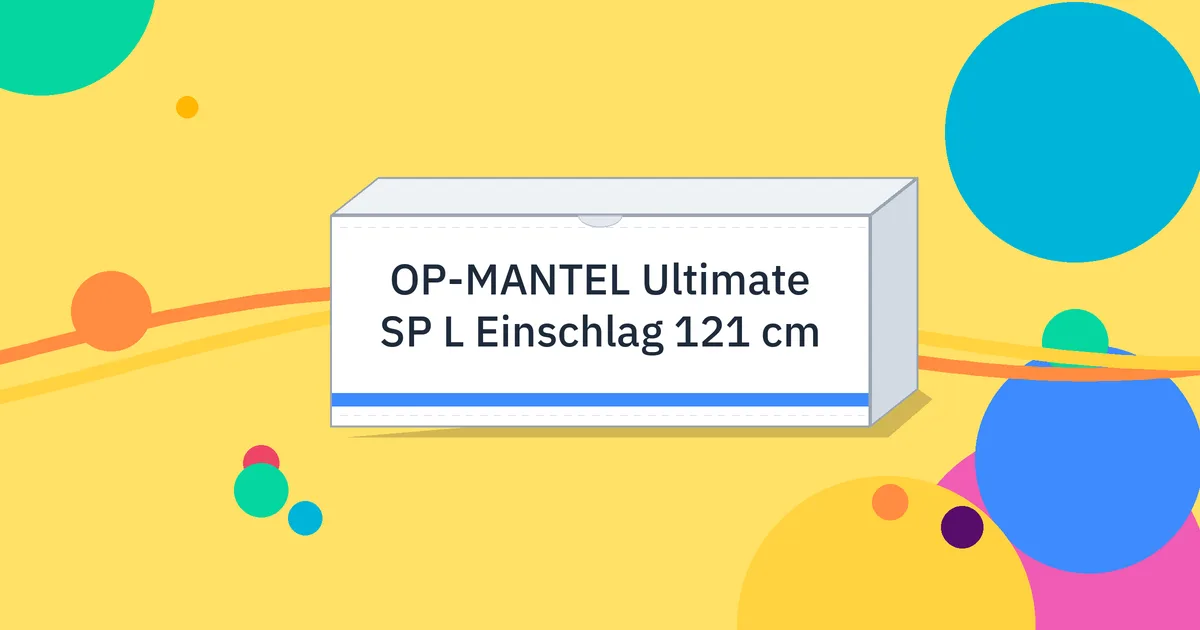 Symbolbild: Packung mit der Aufschrift OP-MANTEL Ultimate SP L Einschlag 121 cm (PZN 04703365) – Verfügbarkeit und Bezug in Apotheken in Frankfurt am Main