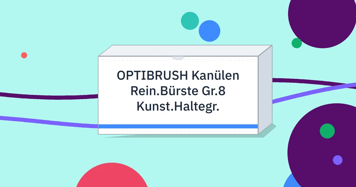 Symbolbild: Packung mit der Aufschrift OPTIBRUSH Kanülen Rein.Bürste Gr.8 Kunst.Haltegr. (PZN 11168688) – Verfügbarkeit und Bezug in Apotheken in Frankfurt am Main