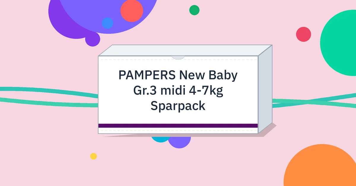 Symbolbild: Packung mit der Aufschrift PAMPERS New Baby Gr.3 midi 4-7kg Sparpack (PZN 03072052) – Verfügbarkeit und Bezug in Apotheken in Frankfurt am Main