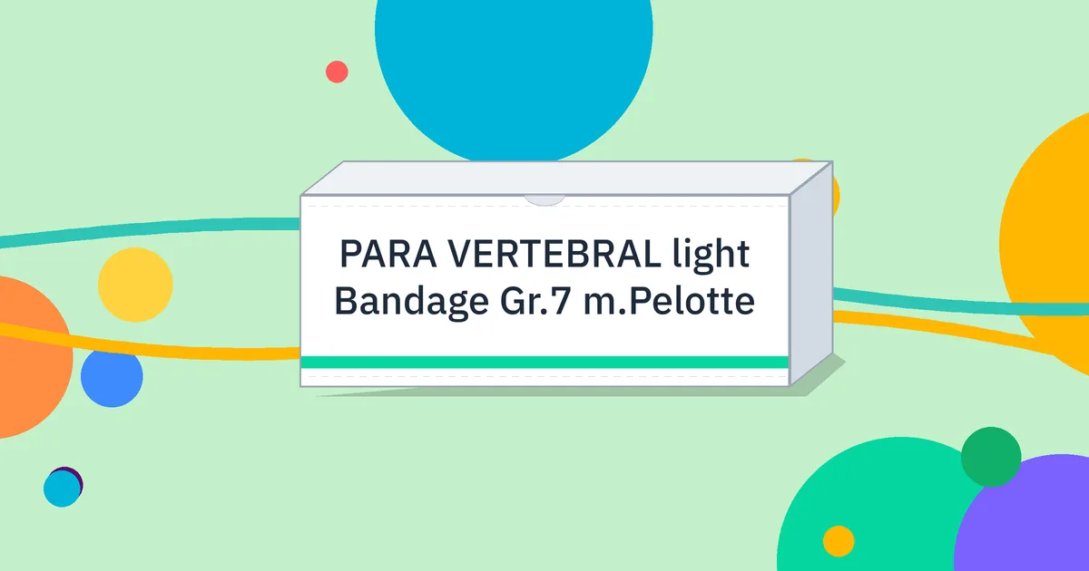 Symbolbild: Packung mit der Aufschrift PARA VERTEBRAL light Bandage Gr.7 m.Pelotte (PZN 06991144) – Verfügbarkeit und Bezug in Apotheken in Frankfurt am Main