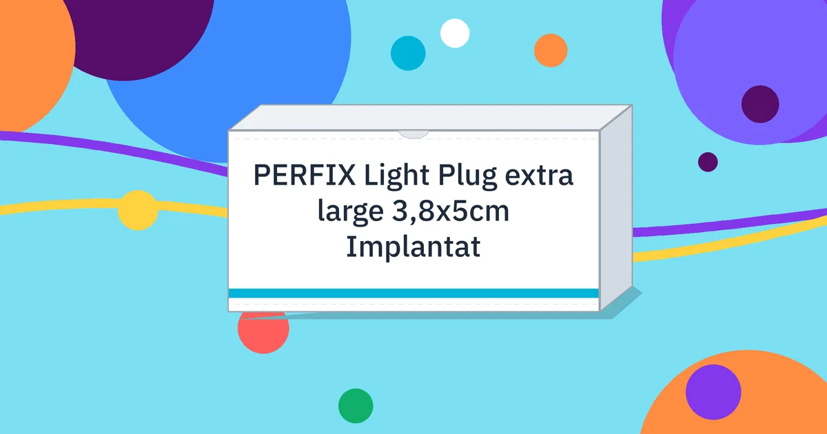 Symbolbild: Packung mit der Aufschrift PERFIX Light Plug extra large 3,8x5cm Implantat (PZN 06901106) – Verfügbarkeit und Bezug in Apotheken in Frankfurt am Main