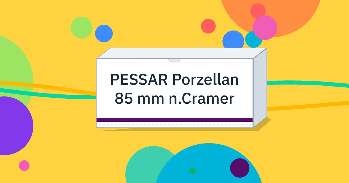 Symbolbild: Packung mit der Aufschrift PESSAR Porzellan 85 mm n.Cramer (PZN 01733495) – Verfügbarkeit und Bezug in Apotheken in Frankfurt am Main