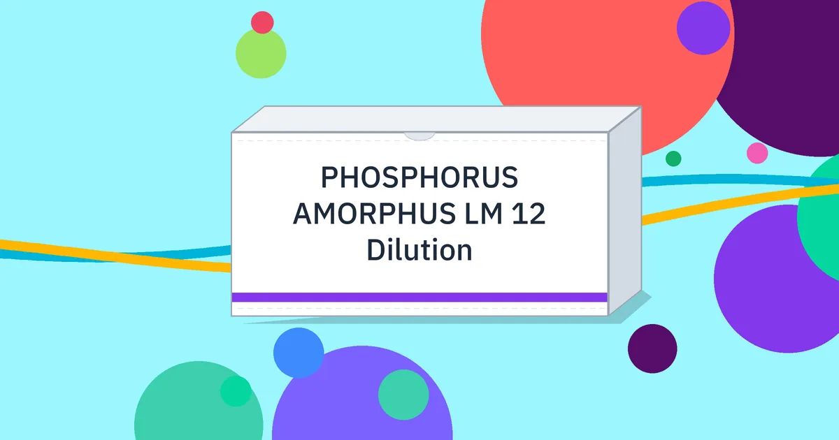 Symbolbild: Packung mit der Aufschrift PHOSPHORUS AMORPHUS LM 12 Dilution (PZN 13034414) – Verfügbarkeit und Bezug in Apotheken in Frankfurt am Main